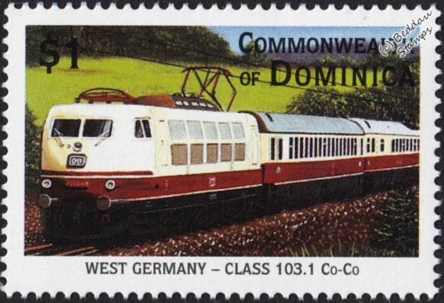 DB (GERMAN RAILWAYS) Baureihe Class 103.1 Electric Locomotive Train ...