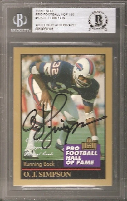 1995 ENOR PRO Football HOF - OJ Simpson AUTOGRAPHE - 1 de 1000 - BAS ...