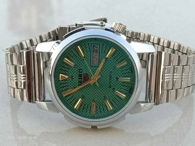 VINTAGE SEIKO 5 Automatic Movement No.7009 Green Dial Men's wrist Watch £38.84 - PicClick UK