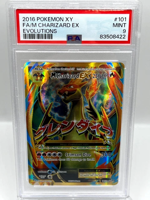 CARTE POKÉMON M Charizard EX 101/108 XY Evolutions Holo art complet PSA 9 COMME NEUF EUR 88,86 ...