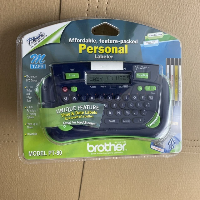 BROTHER PT-80 P-TOUCH Personal Labeler Electronic Labeling System open ...