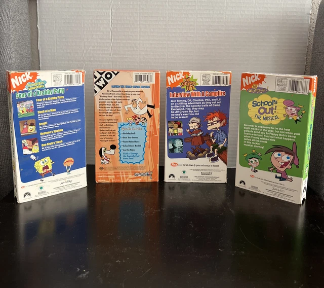 NICKELODEON VHS LOT of 4 SpongeBob/Powerpuff Girls/Rugrats/Fairy odd ...