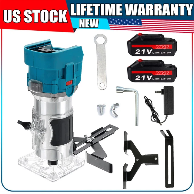 NEW LITHIUM-ION COMPACT Wood Palm Router Tool Kit Hand Trimmer Cordless ...
