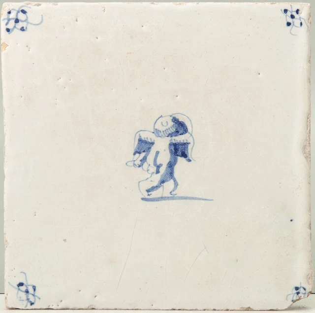 NICE DUTCH DELFT Blue tile, Angel / Amor, late 17th century. £72.98 ...