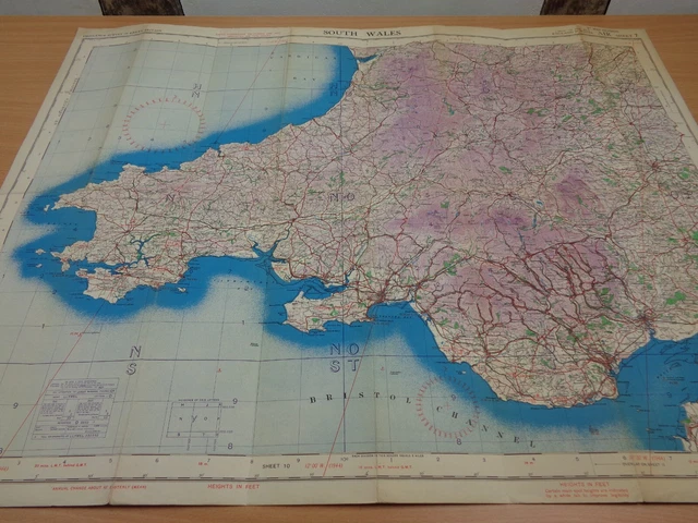 ORIGINAL WW2 RAF map of "SOUTH WALES" (1944) $17.72 - PicClick
