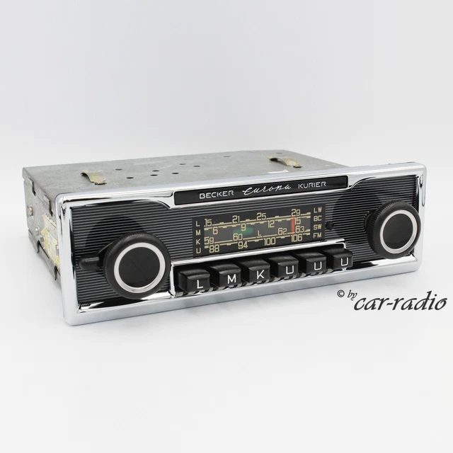 OLDTIMER RADIO BECKER Europa 460 Kurier mit Nadelstreifen Chrom Blende ...