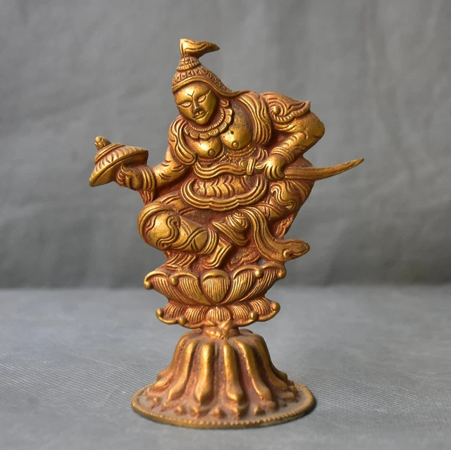 4.8 &STATUE DE figure du vieux temple tibétain en cuivre doré EUR 186,00 - PicClick FR