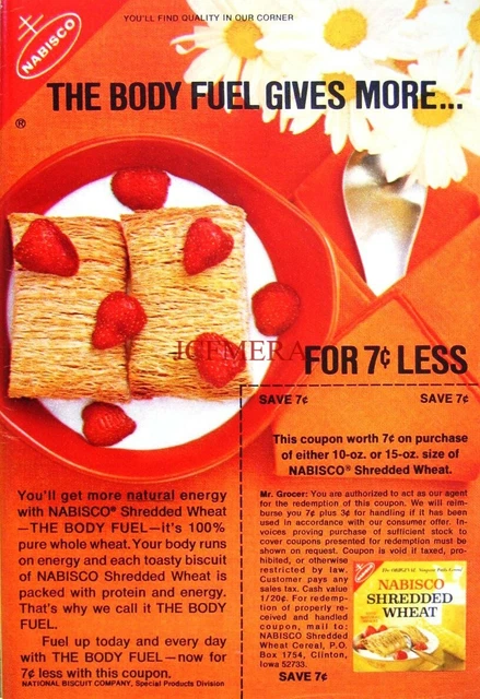 NABISCO SHREDDED WHEAT Breakfast Cereal 1970 Advert Print - Small Ad to ...