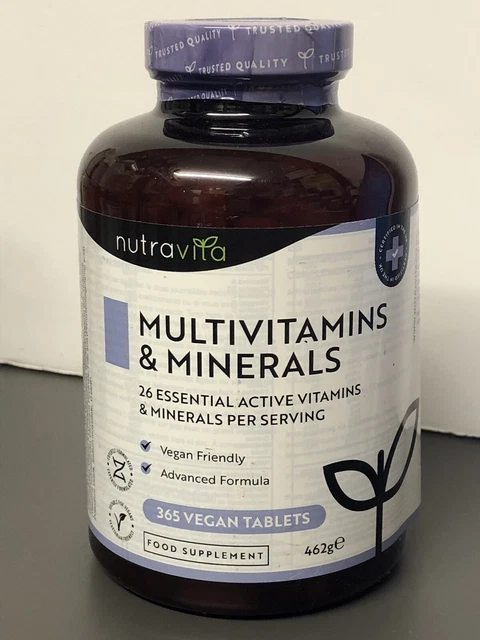 NUTRAVITA - MULTIVITAMINS & Minerals A-Z Men & Women 365 Vegan Tablets ...