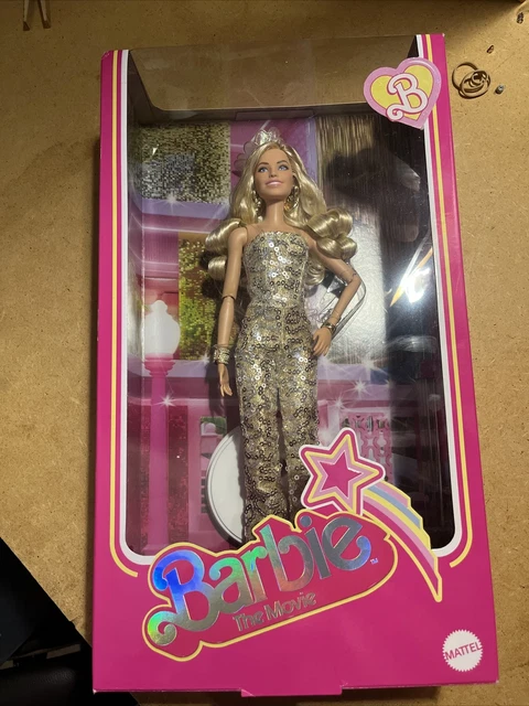BARBIE THE MOVIE Margot Robbie as Barbie in Gold Disco Jumpsuit ...