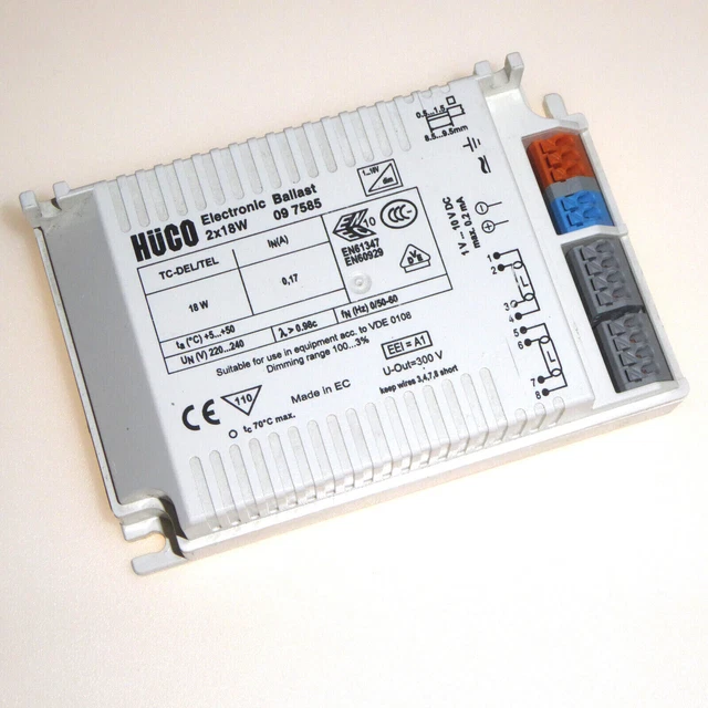 HUCO 09 7585 Dimmbares elektronisches Vorschaltgerät für 2 x 18W TC-DEL ...