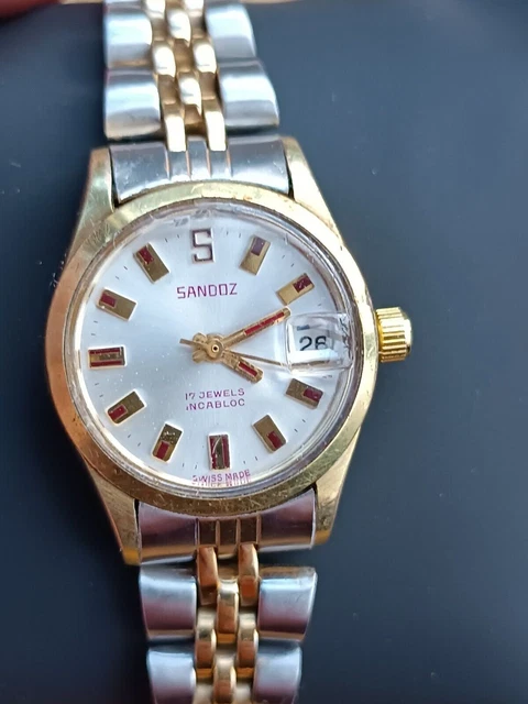 MONTRE MÉCANIQUE FEMME Sandoz vintage Swiss made 17 jewels EUR 74,63 ...