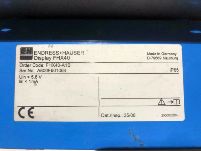 ENDRESS+HAUSER DISPLAY FHX40 Bediengerät FHX40-A1B Panel Endress Hauser ...
