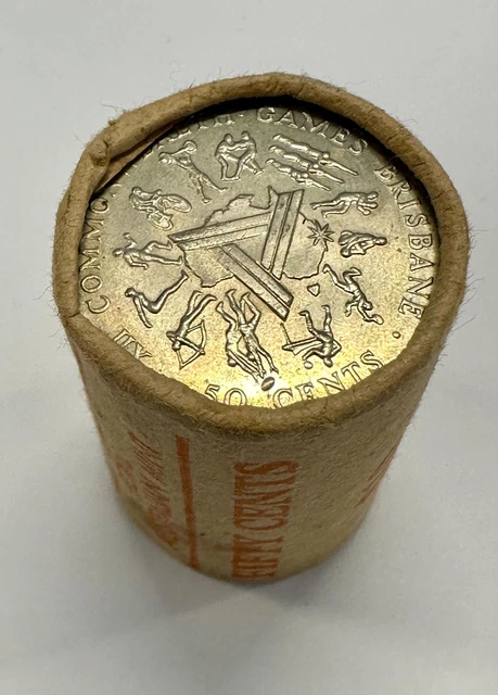 1982 RAM 50C Fifty Cent XII Commonwealth Games Brisbane - Coin Roll D8 ...