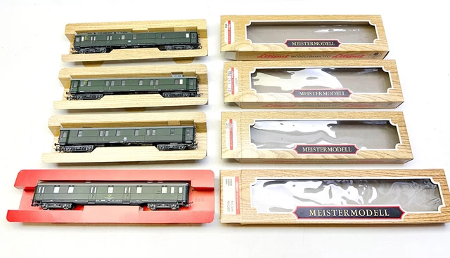HO LILIPUT DB Green Parcel / Postal Van Coach x4 boxed 289-02 289-00 ...