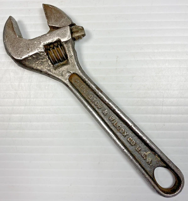 RARE VINTAGE PECK Stow & Wilcox Co. "PEXTO" 6" Adjustable Crescent ...