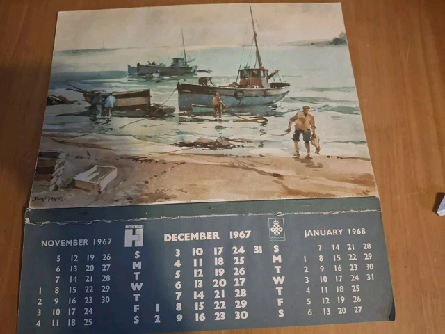 12 VINTAGE HOLMANS Used Calendars Depicting Cornish Scenes 1950/60s £10 ...
