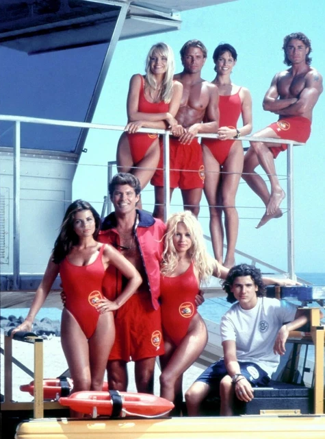 PHOTO DE TÉLÉVISION 8x10 BAYWATCH CAST PAMELA ANDERSON DAVID HASSELHOFF ...