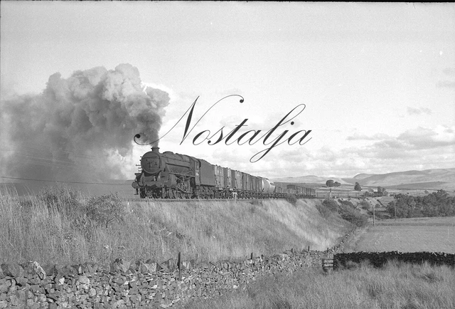 RAILWAY NEGATIVE STANIER Black 5 loco 45061 un-assisted climbing Shap ...