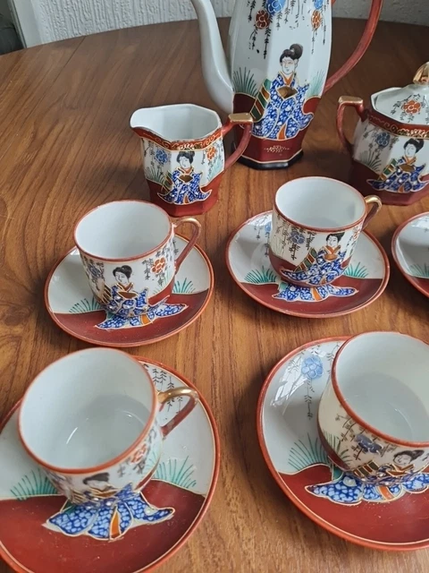 GENUINE VINTAGE SAMURAI China Japanese Hand Painted Tea Coffee Set £34. ...