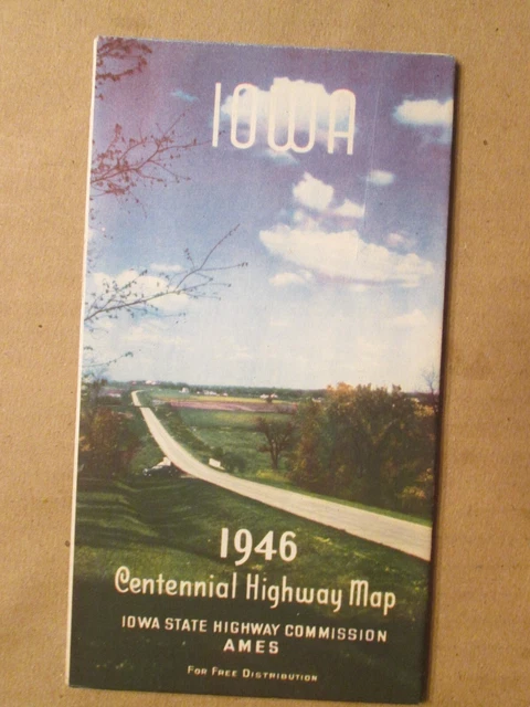 OFFICIAL HIGHWAY ROAD Map of Iowa 1946 $15.50 - PicClick