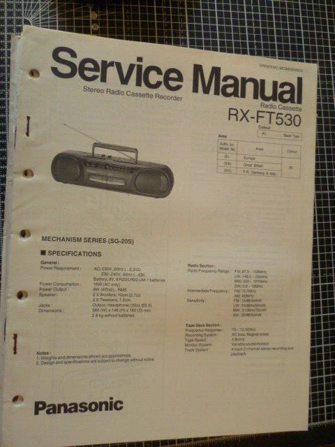 TECHNICS / PANASONIC RX-FT530 Radio Cassette Service Manual £7.22 ...