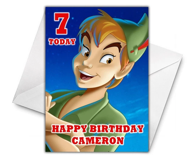 PETER PAN PERSONALISED Birthday Card -Disney Peter Pan Greetings Cards ...