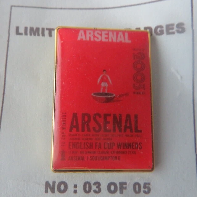 ARSENAL RARE &&2003 Coloured Fa Cup Winners Rare Badge £8.99 - PicClick UK