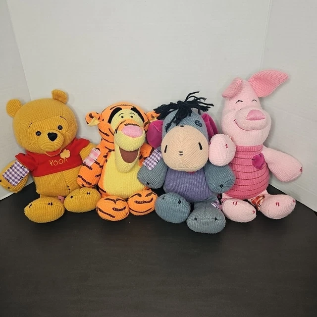 WINNIE THE POOH Walt Disney Store Patches Knit Crocheted Plush Lot ...