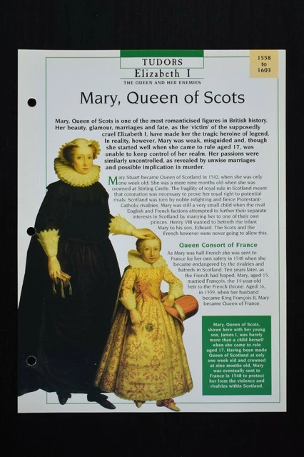 KINGS & QUEENS Maxi Card Mary Queen of Scots - Elizabeth I - Tudors £1. ...