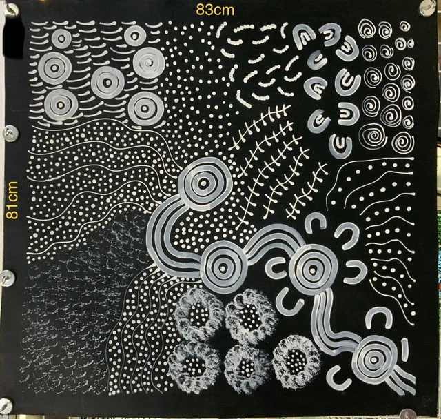 SHARON BUTCHER ABORIGINAL Artist Painting WOMEN CEREMONY GOANNA ...