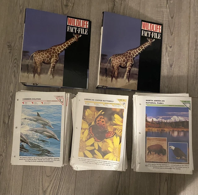 65 SEALED PACKET of Wildlife Fact File Cards And 2 Binders New 700 ...