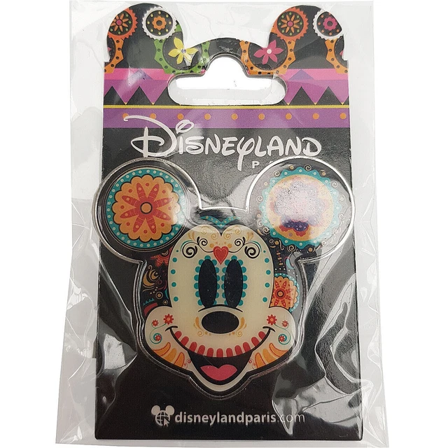 DISNEYLAND PARIS MICKEY Mouse Head Day Of The Dead Pin Badge Disney ...