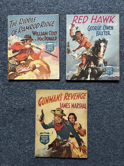 WESTERN LIBRARY PULP fiction Batch / lot of 3 books - #'s 26,27, 35 ...