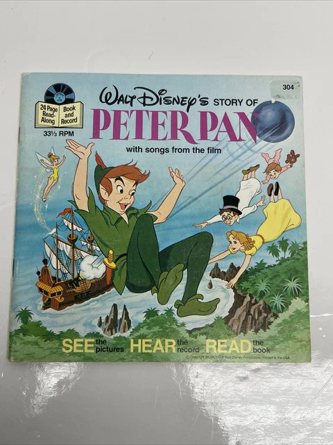 1978 WALT DISNEY’S Story Of Peter Pan Book and Record £5.88 - PicClick UK