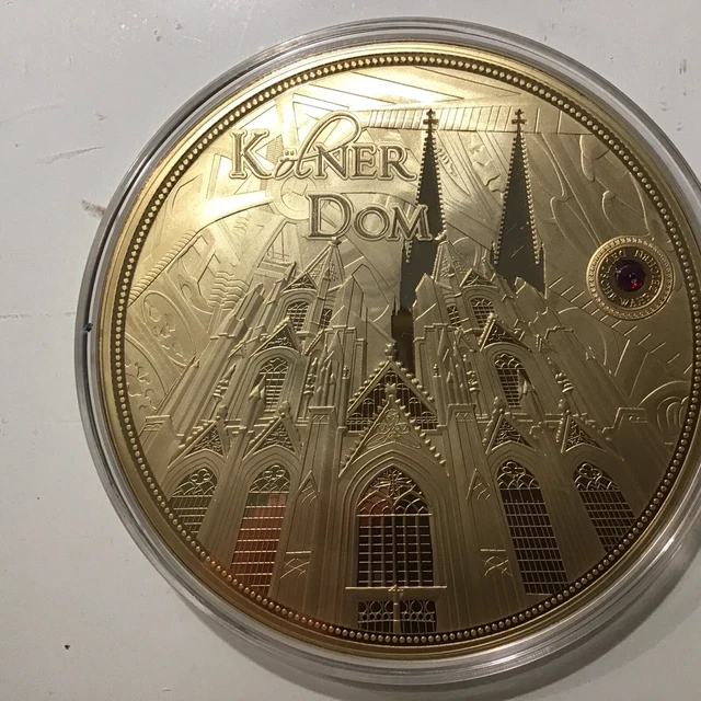 KÖLNER DOM GIGANT - Prägung - 100 mm - edel vergoldet - 2016 EUR 15,01 - PicClick DE