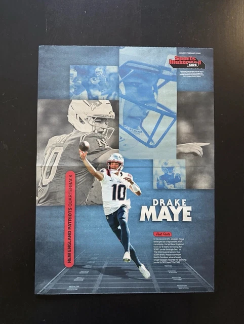 DRAKE MAYE SI Kids Poster 2026 NFL Patriots AFC CONFERENCE Playoffs LUI ...