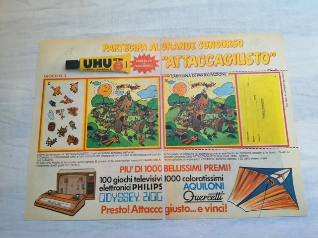 PUBBLICITA' ORIGINALE - ADVERTISING COLLA "UHU" del 1978 EUR 3,40 ...