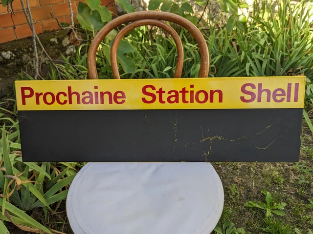 PLAQUE TÔLE ANCIENNE PROCHAINE STATION SHELL des années 80 EUR 30,00 ...