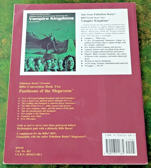 RIFTS CONVERSION BOOK Two (#2) Pantheons of the Megaverse Palladium ...