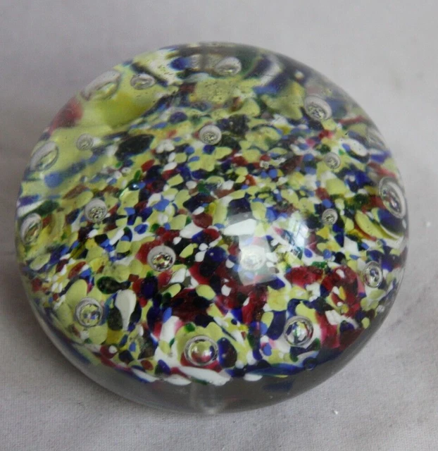 ANCIENNE BOULE PRESSE papier, sulfure verre, Baccarat, St-Louis ou ...