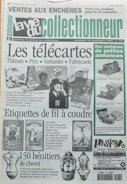 007258 - LA vie du collectionneur - Numéro 191 du 19 Septembre 1997 ...