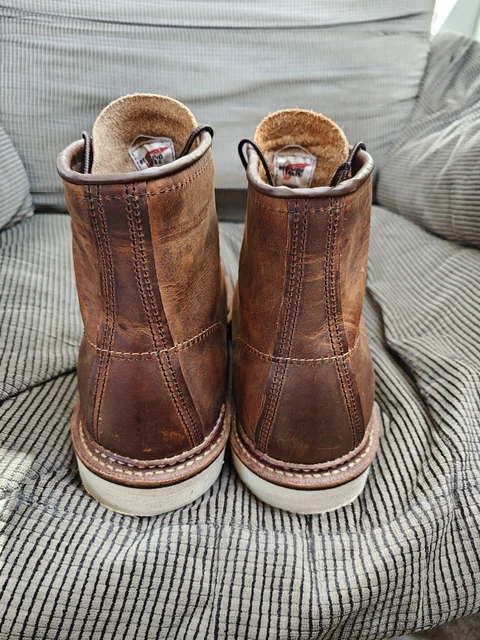 RED WING CLASSIC 1907 Moc Toe Copper Rough Tough Boots, UK 11 US 12 £ ...