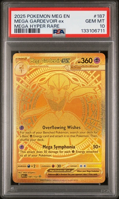 2025 POKEMON MEG En-Mega Evolution Mega Hyper Rare #187 Mega Gardevoir ...