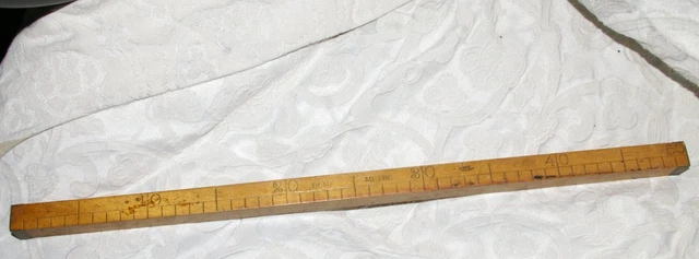 ANCIEN DEMI- MÈTRE de drapier en bois EUR 25,00 - PicClick FR