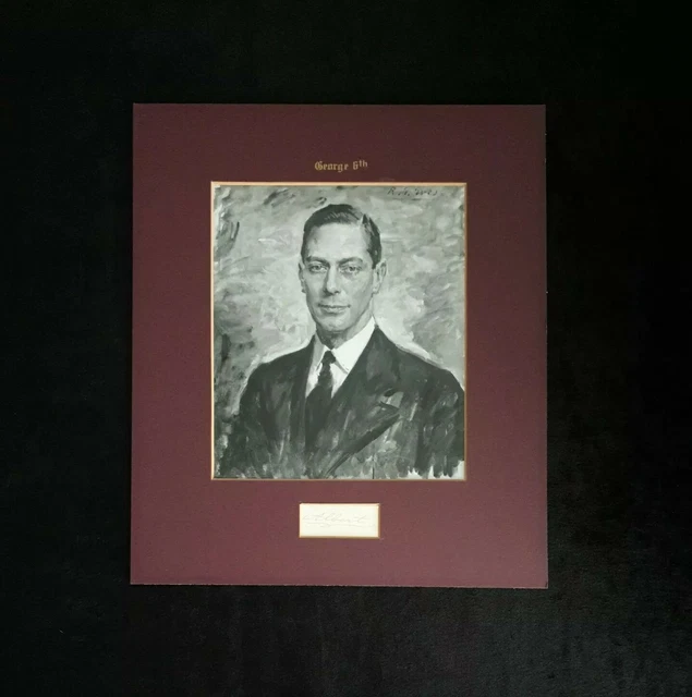 RARE 1924 KING George VI Signé Royal Présentation Photo Portrait ...