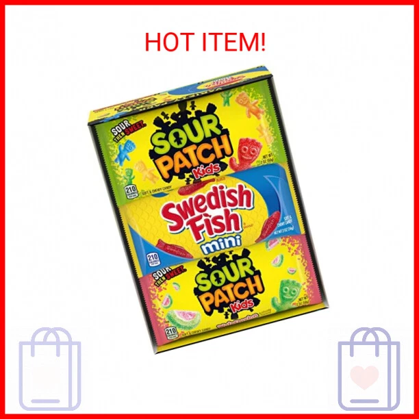 SOUR PATCH KIDS and SWEDISH FISH Mini Soft & Chewy Candy Variety Pack ...