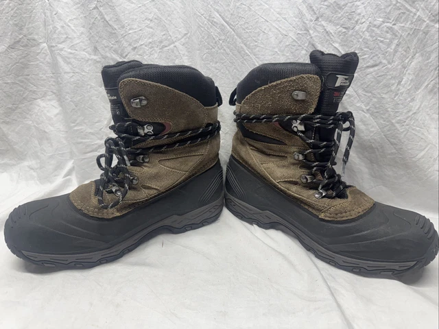 FALCON MOUNTAIN MENS Black Winter Snow Boots Suede/ Rubber Waterproof ...