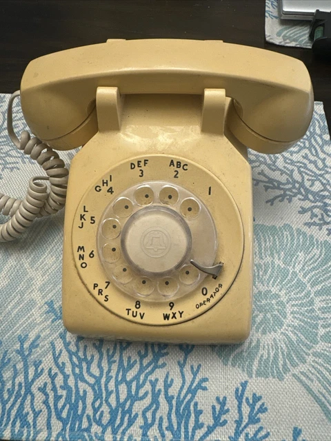 VINTAGE WESTERN ELECTRIC Bell Model CS 500DM Rotary Dial Telephone Tan ...