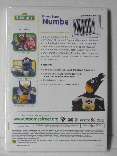 ELMO'S SUPER NUMBERS SESAME STREET (DVD) Henry Cavill NEW & SEALED ...